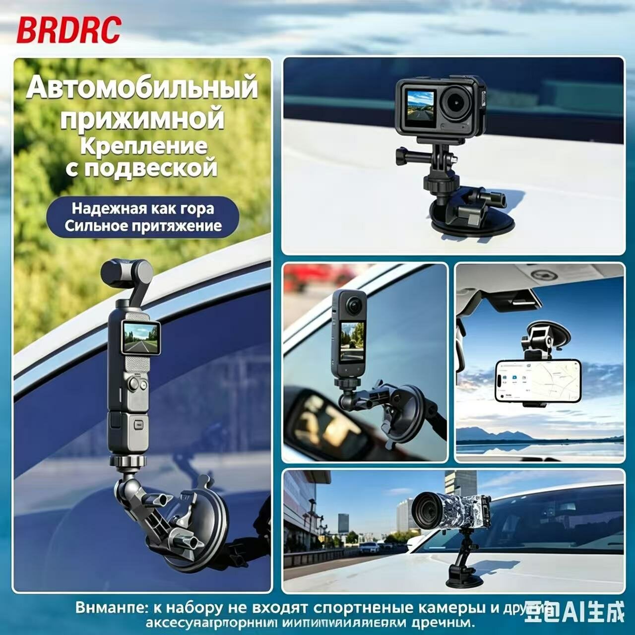 Автокрепление на присоске для DJI OSMO Pocket 3, расширительный набор аксессуаров