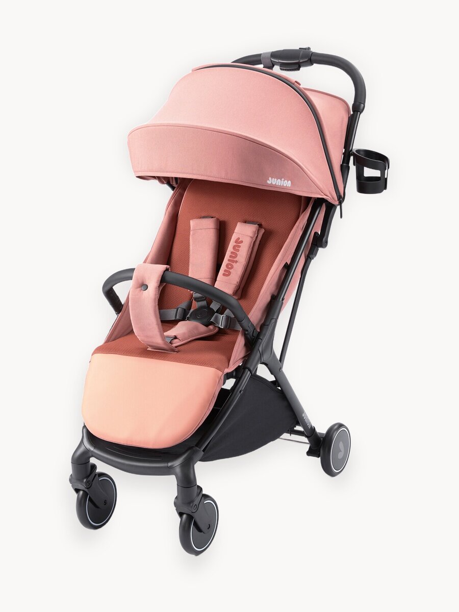 Коляска прогулочная компактная детская Junion Sizzi, с автосложением, цвет коралловый