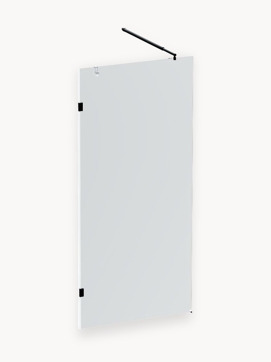 Душевая перегородка AM.PM X-Joy 90x195 см, профиль матовый черный, стекло прозрачное, универсальная