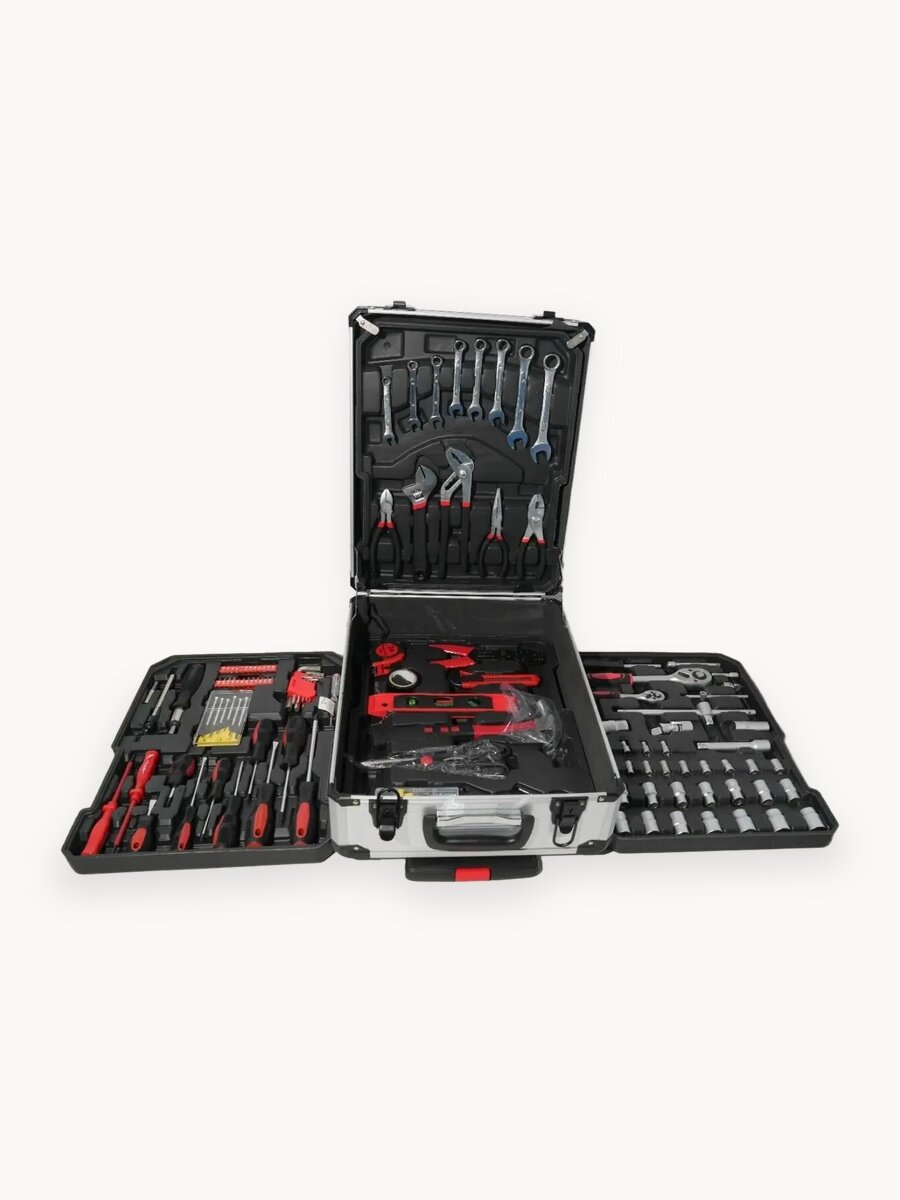 Набор автомобильных инструментов марки M-SERVICE из 187 предметов в наборе, метал. чемодан