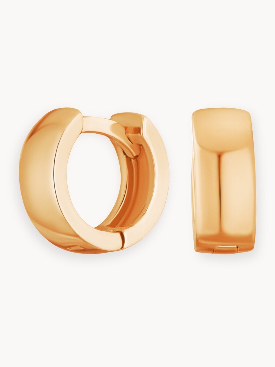 Серьги конго, серебро, 925 проба, золочение