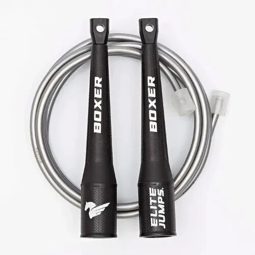 Elite Jumps, Boxer Training Jump Rope - 5mm PVC, Боксерская тренировочная скакалка, цвет серебристый