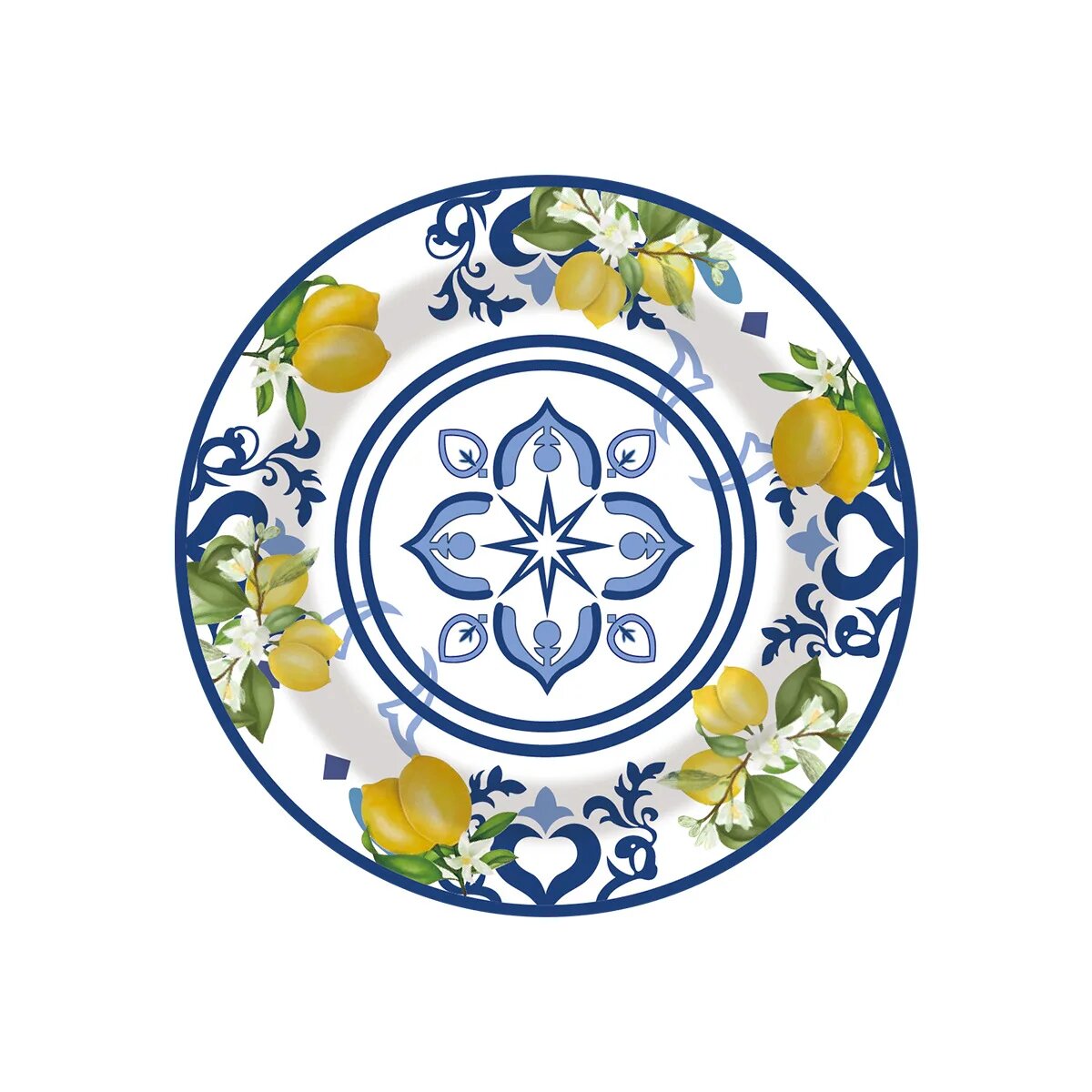 Одноразовый набор для вечеринки "Капри Лимон" 7inch Plates-10Pcs