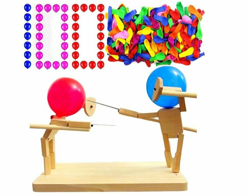 Настольная игра Фехтовальщики, Интерактивная настольная игра + 100шт воздушных шариков