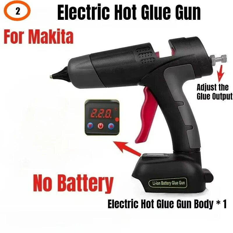 Беспроводной пистолет для горячего клея XMSJ 18-21В SET 1-Black