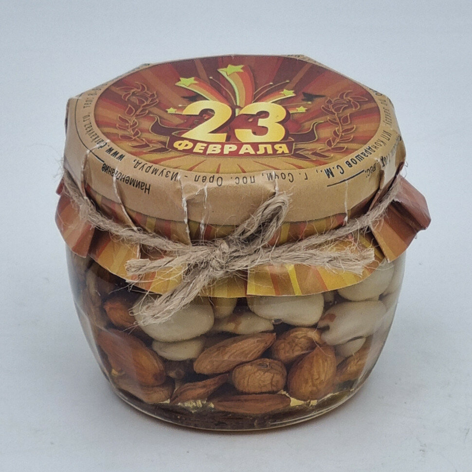 Мед с орехами ассорти 170гр с 23 февраля