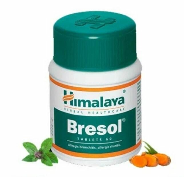 Комплект 2шт. Bresol Himalaya (Бресол), 60 таблеток при астме, бронхите. Индия
