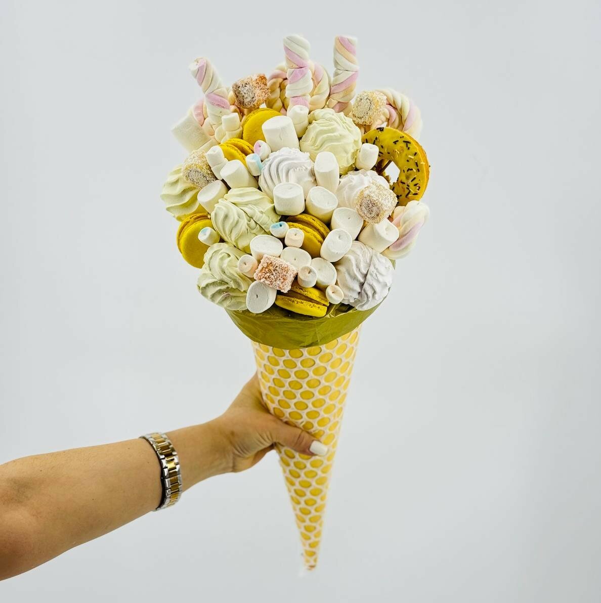 Сладкий рожок из зефира / Букет из маршмеллоу