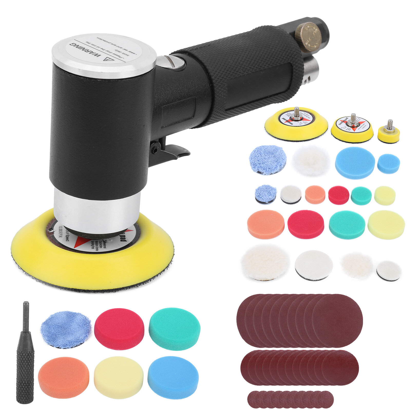 60 шт. пневматическая шлифовальная машина, черная эксцентриковая пневматическая машина для полировки и полировки автомобиля AT-1500H60 (Buse à air européenne)
