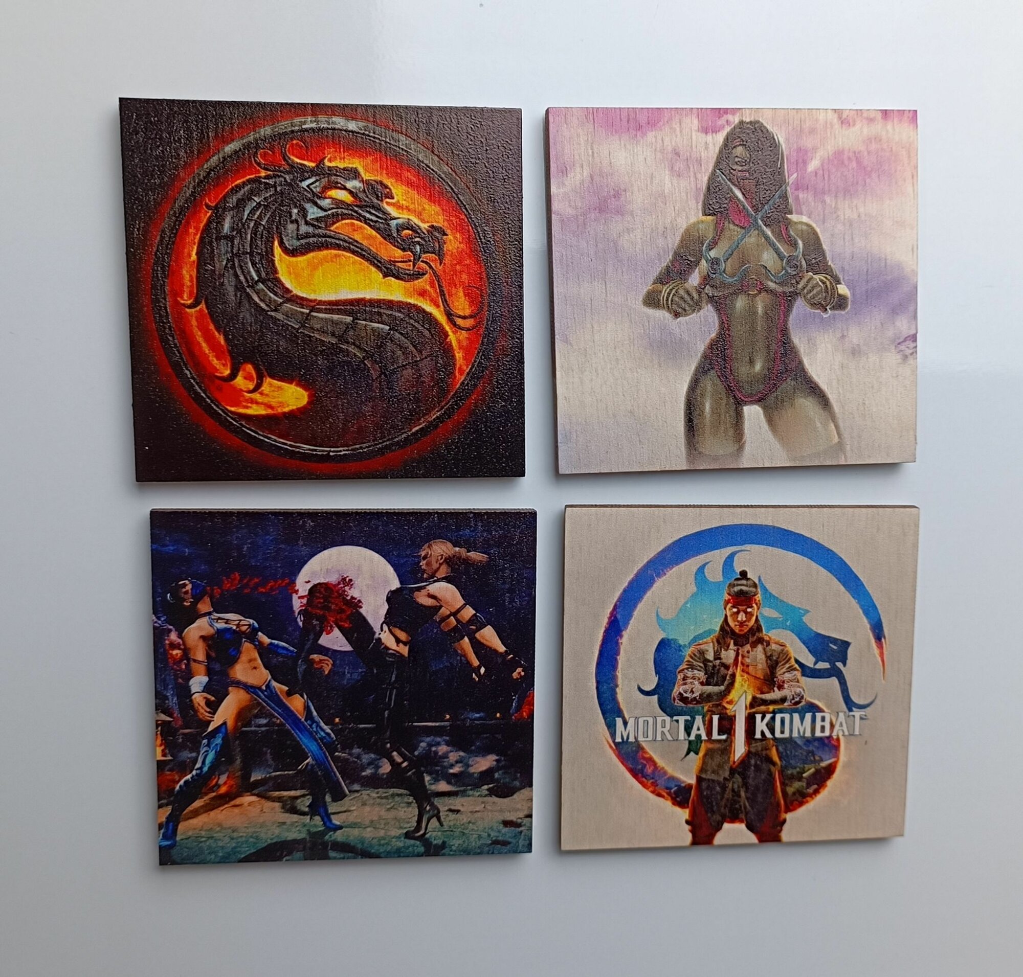 Магниты деревянные, набор "Мортал Комбат" 4шт