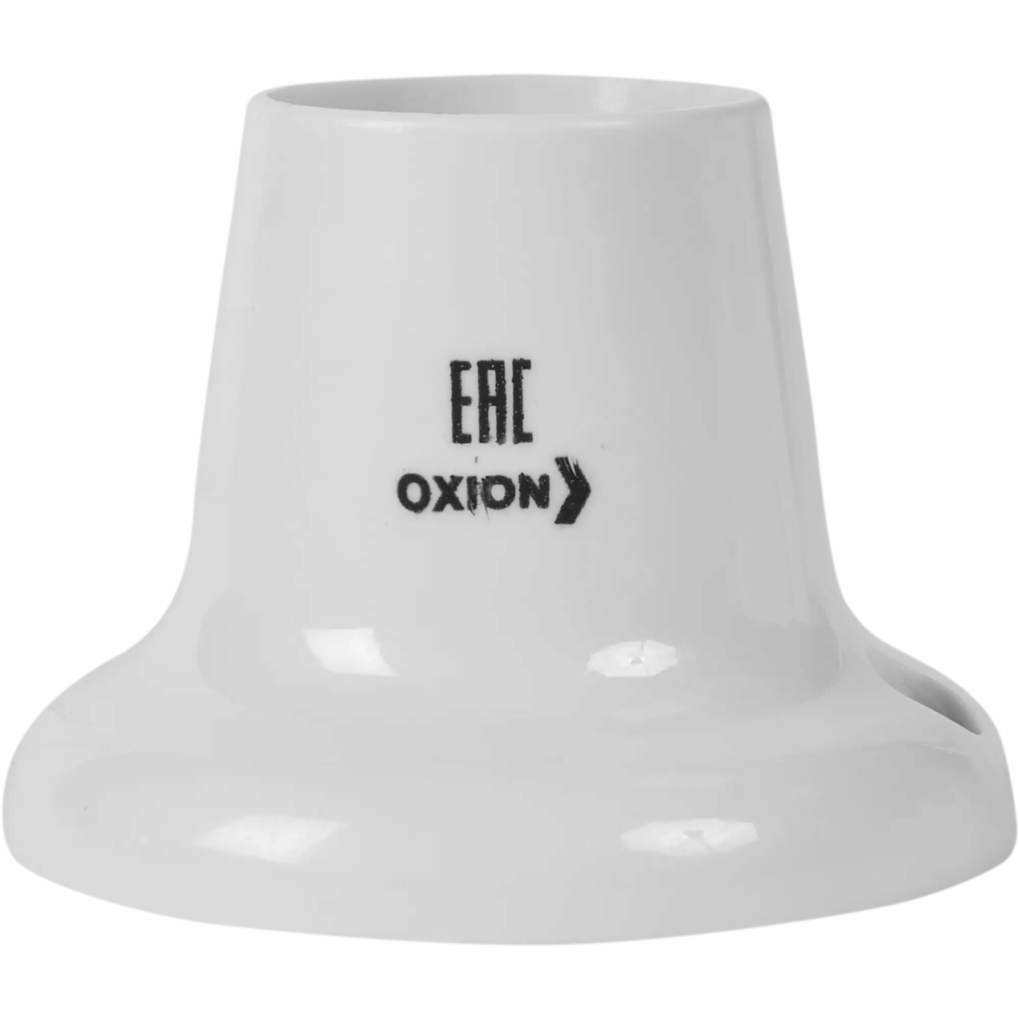 Oxion Патрон-стойка пластиковая E27 прямая, цвет белый, совместима с бытовыми светильниками