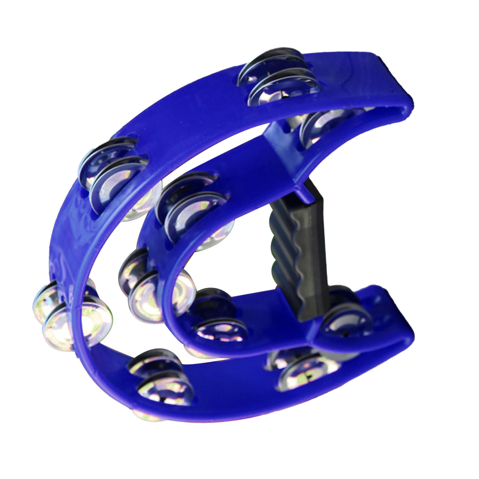 Ручной бубен, колокольчик, большой размер, двухрядный металлический джингл, ударный инструмент, колокольчик, бубен для развлечений в баре, темно-синий