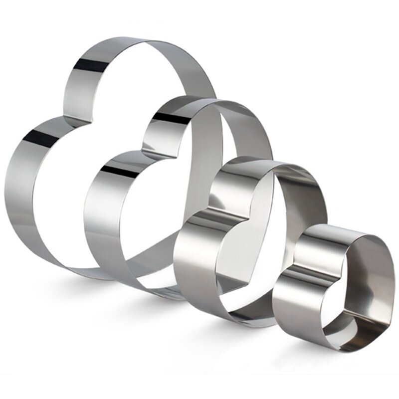 Кольца для тарталеток в форме сердца, многослойные формы для выпечки тортов на день рождения, кольца из нержавеющей стали, формовочные кольца для муссовых тортов в форме сердца