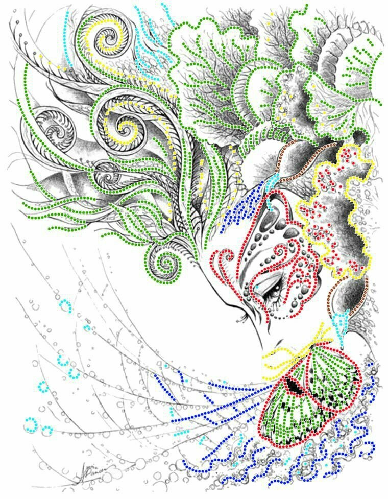 Вышиваем бисером Схема. принт бисером №1 P1