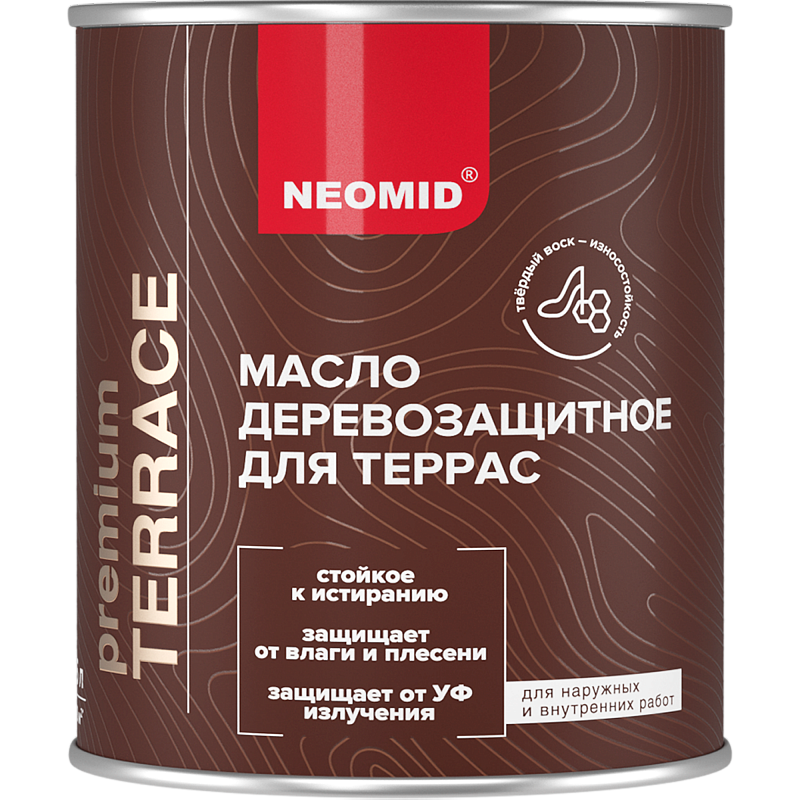 Масло для Террас Neomid Premium Terrace Oil 0,75л Палисандр для Внутренних и Наружных Работ / Неомид.