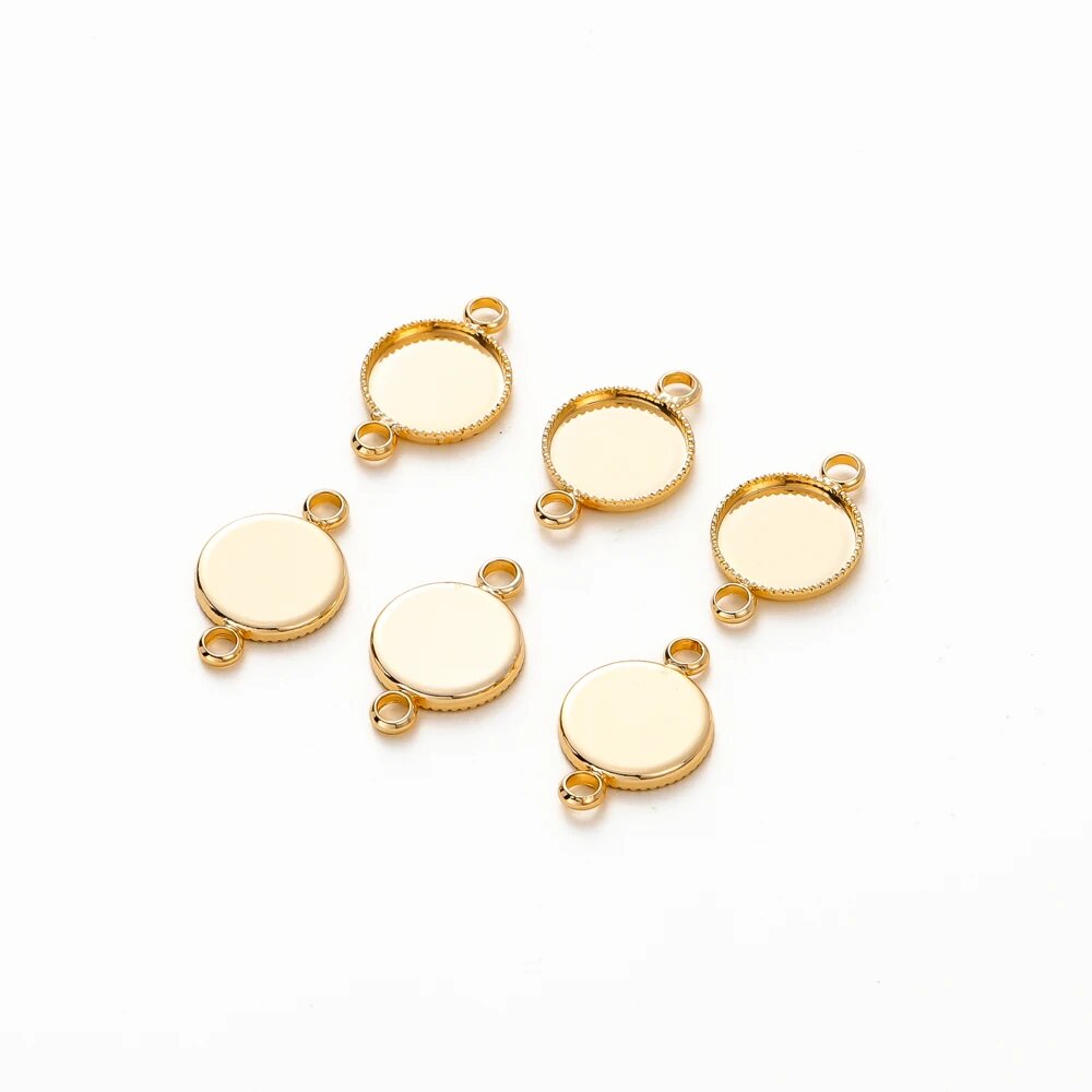 Кабошоны латунные золотого цвета St.kunkka 5 шт. 6-12 мм 12mm, 18K Gold 01