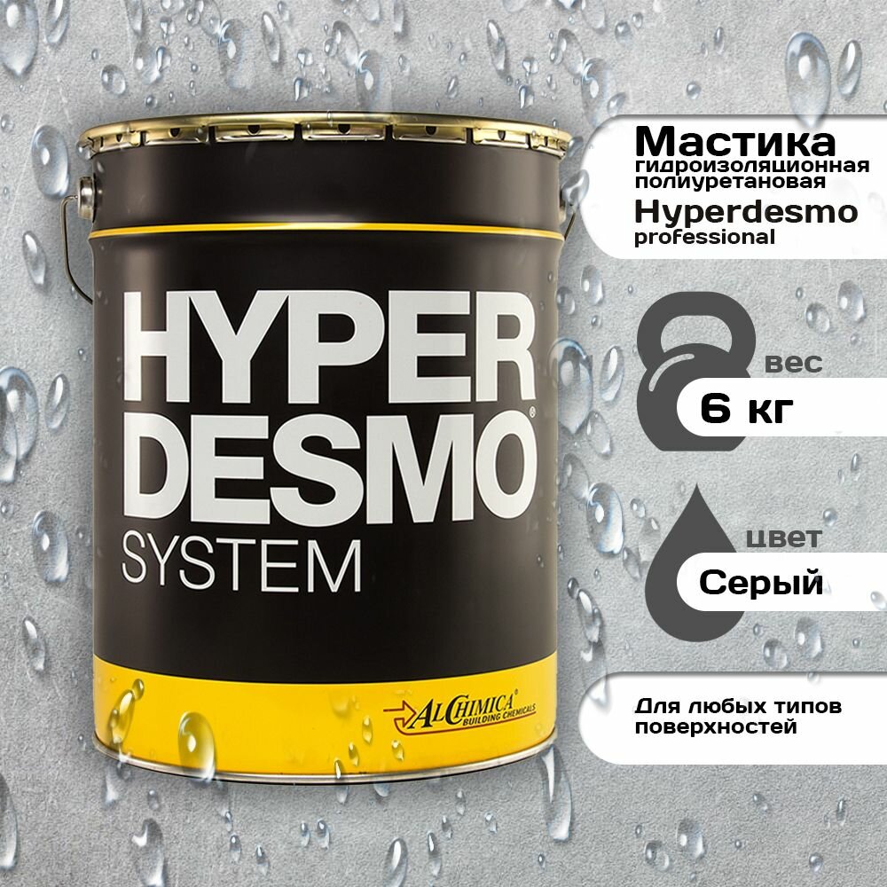 Мастика гидроизоляционная полиуретановая Гипердесмо (Hyperdesmo) Professional (6 кг)