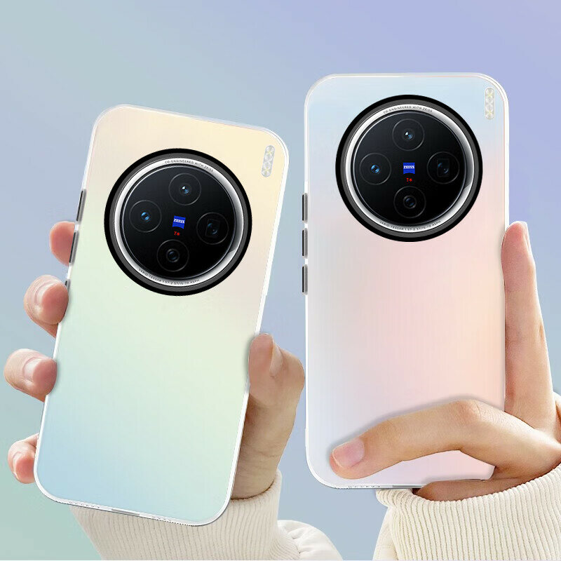 Rugged Silicone Edge Transparent Gradient Laser Matte Hard Shell Case for Vivo X20 Pro