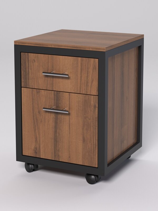 Тумба файловая подкатная НТ-330 ФЛ "стронг" в стиле лофт, Орех