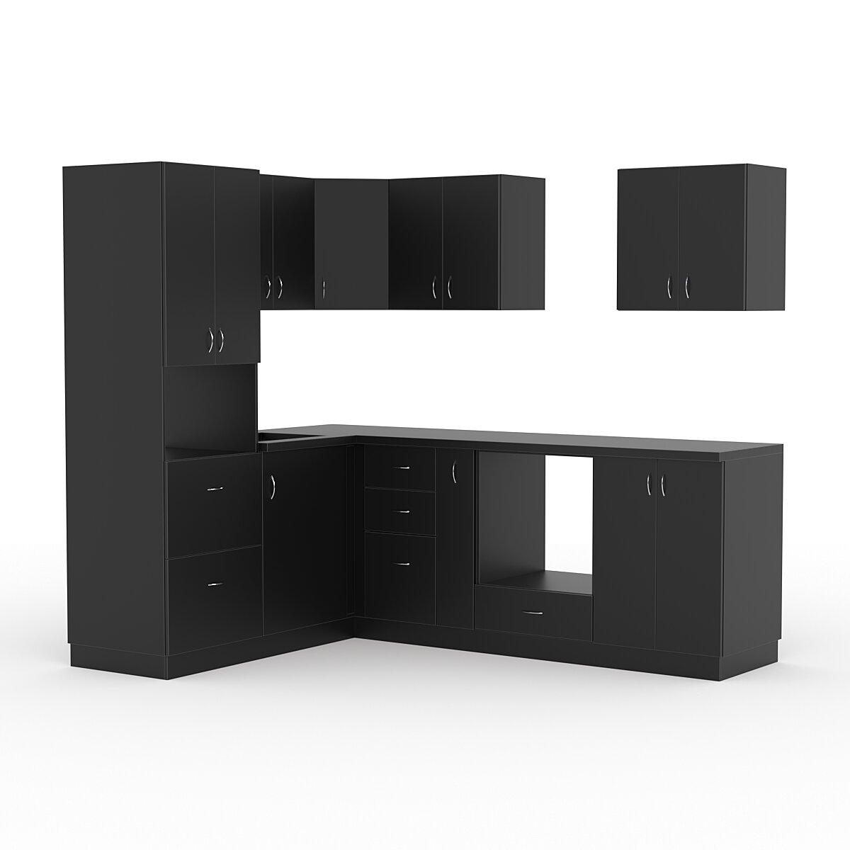 Кухонный гарнитур со столешницей 38мм №7, Черный. Производитель товара - компания Westcom.