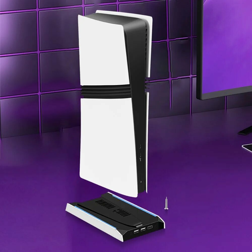 Стойка для игровых консолей. С вентилятором охлаждения. Для PS5 Slim/PS5 Pro.