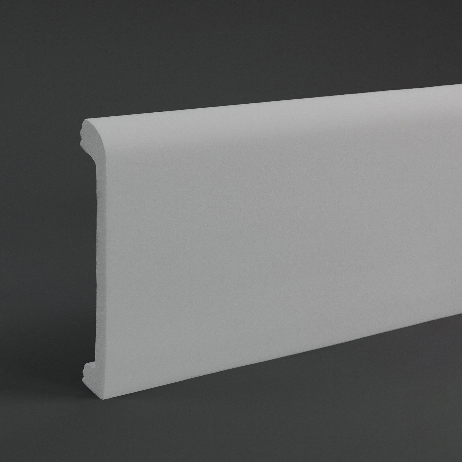 Плинтус полистирол напольный ударопрочный De-Baget (Де-Багет) XPS полимер, 120х16х2000 мм, Н 7 белый