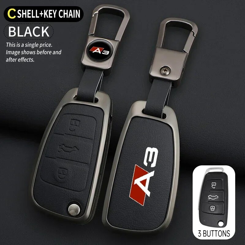 Чехол для автомобильного ключа из цинкового сплава для Audi A3, защитный чехол для ключей для Audi, полная серия, чехол для автомобильного ключа, аксессуары для стайлинга автомобилей