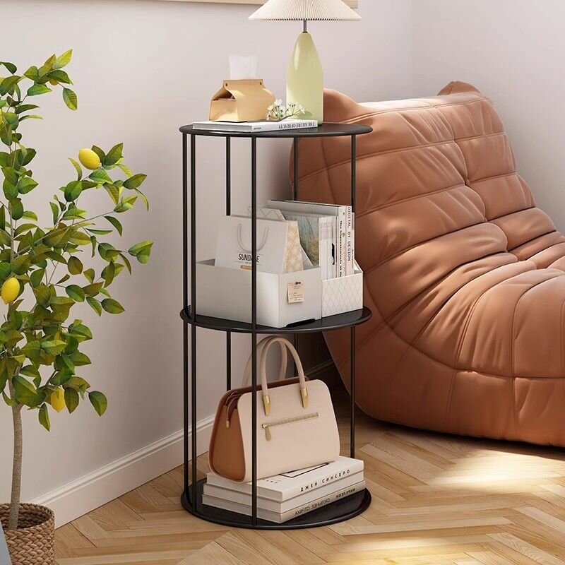 Тумба прикроватная купить, 35*35*60cm,3 ящ，Металлический кронштейн，черное，Мебель для спальни