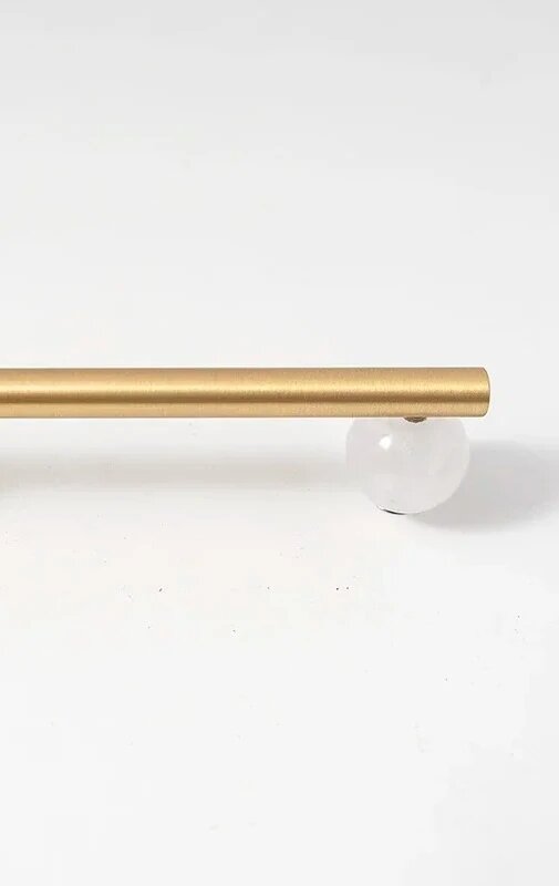 Ручка для мебели TINYHOB, латунь, мрамор, 224 мм, Bai Song-Satin Brass
