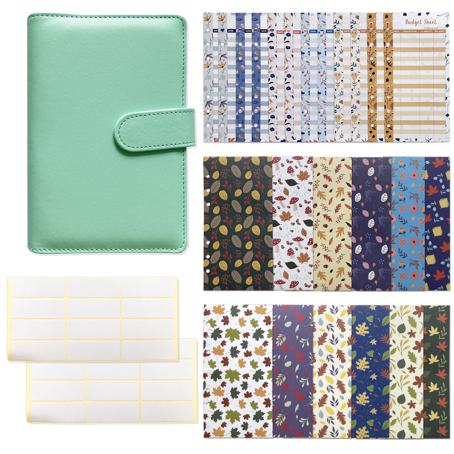 Набор бумаги для конвертов "Кленовый лист", зеленый