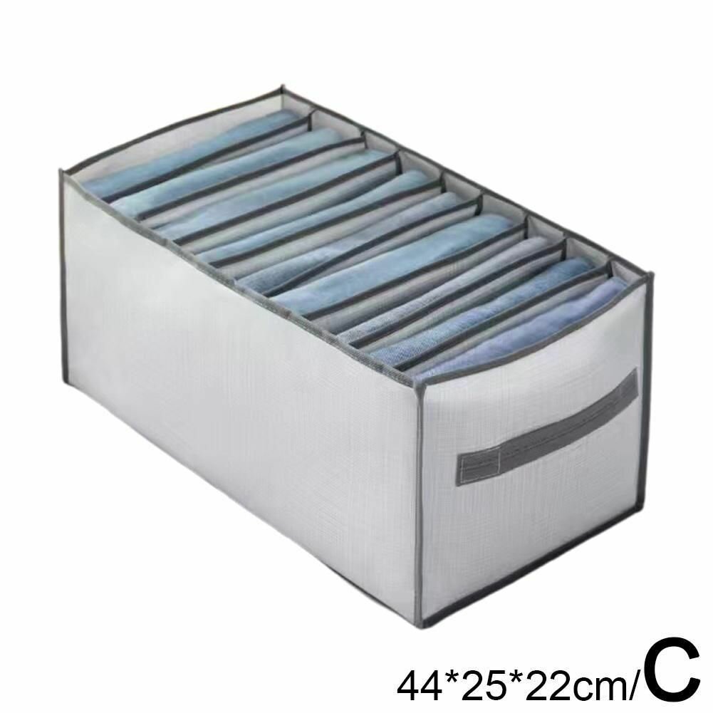 Супер органайзер для джинс и белья с выдвижными отделениями компактная система хранения в шкаф, органайзер для одежды с разделителями