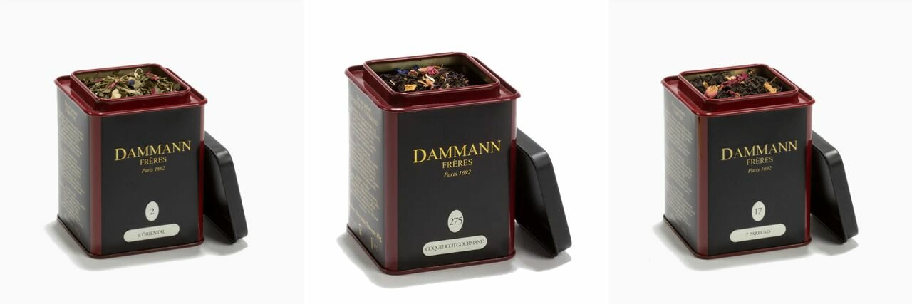 Набор чая Dammann Freres LOriental 100г, Coquelicot Gourmand 80г, 7 Parfums 100г
