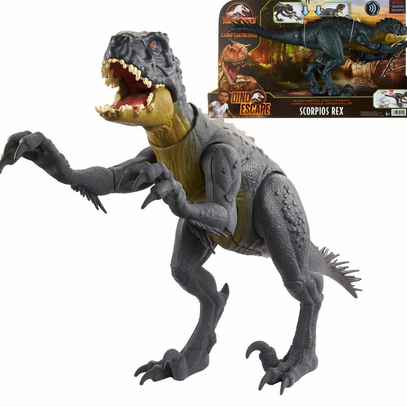 Mattel Jurassic World Scorpions Rex динозавр Действие и звуковая фигура, Мир Юрского периода 3 игрушка HBT41