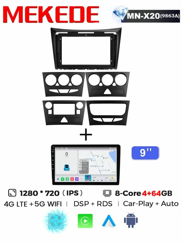 Магнитола 9" Mekede MN X20 Pro 4/64 Gb Dongfeng S30 H30 Cross 1 2011-2018 carplay