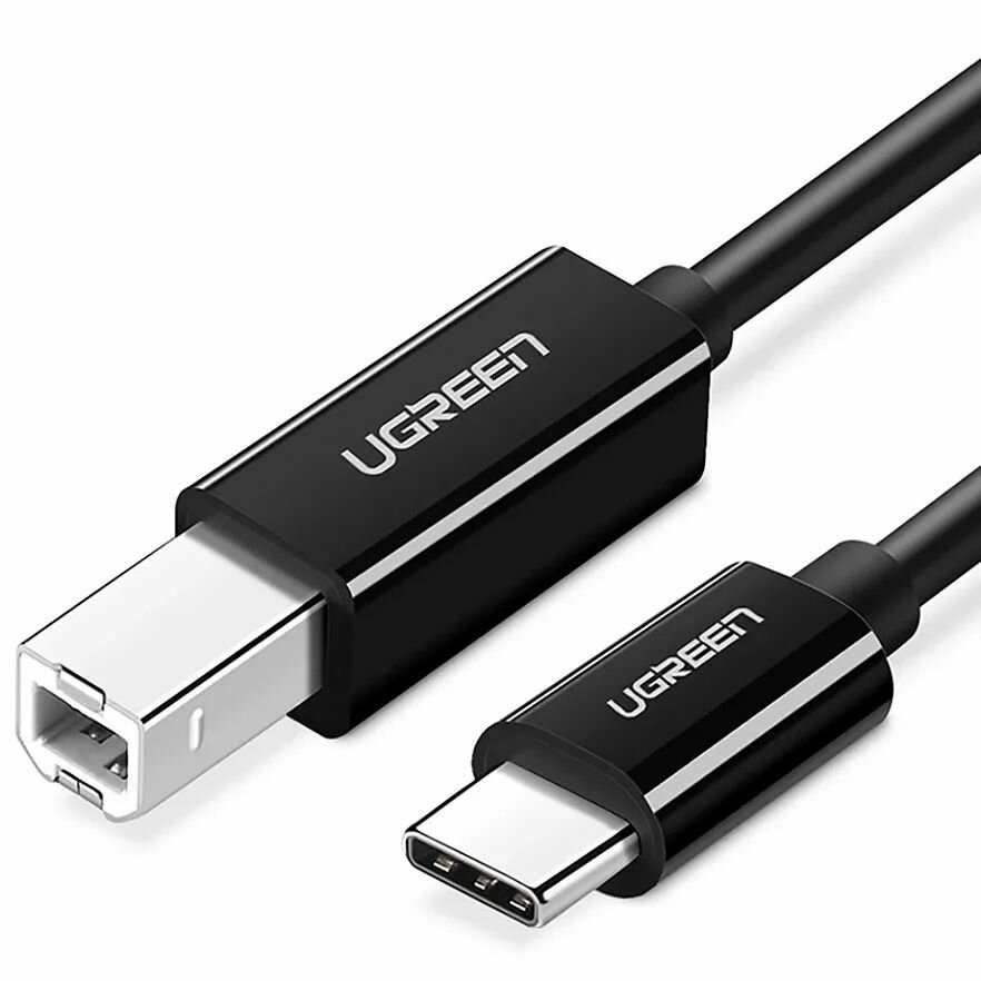Кабель для принтера UGREEN US370 (45106) USB-C 2.0 To USB-B 2.0 Print Cable. Длина: 2м. Цвет: черный.