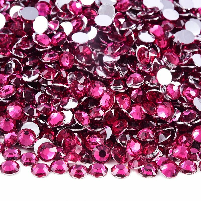 2mm-6mm Round Non Hotfix Glitter Bling Manicure Strass Silver Flatback Resin Rhinestones Glue On Beads Nailart Nail Gems Diy