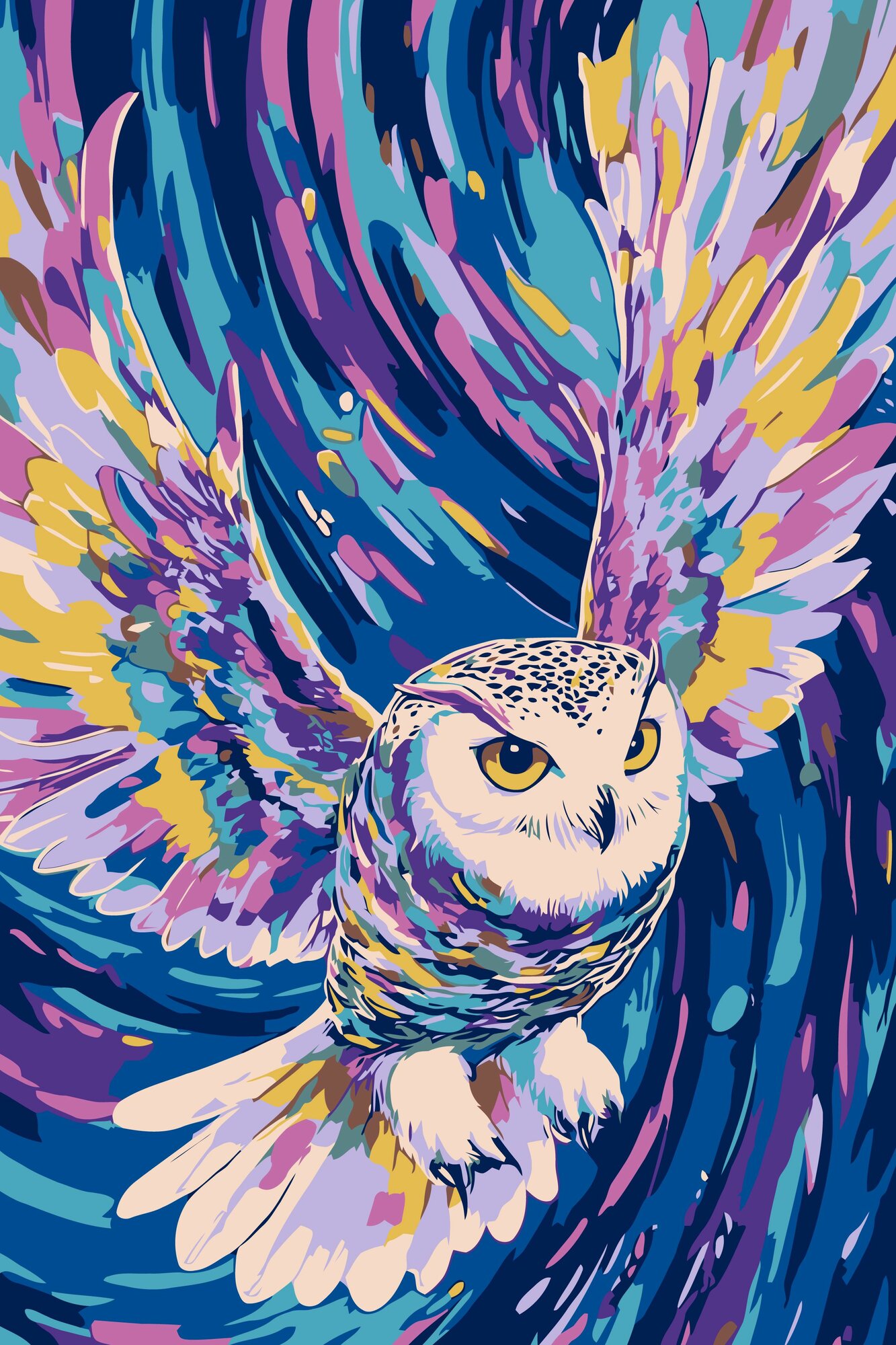 Детская картина по номерам E3125 "Совы" 20x30