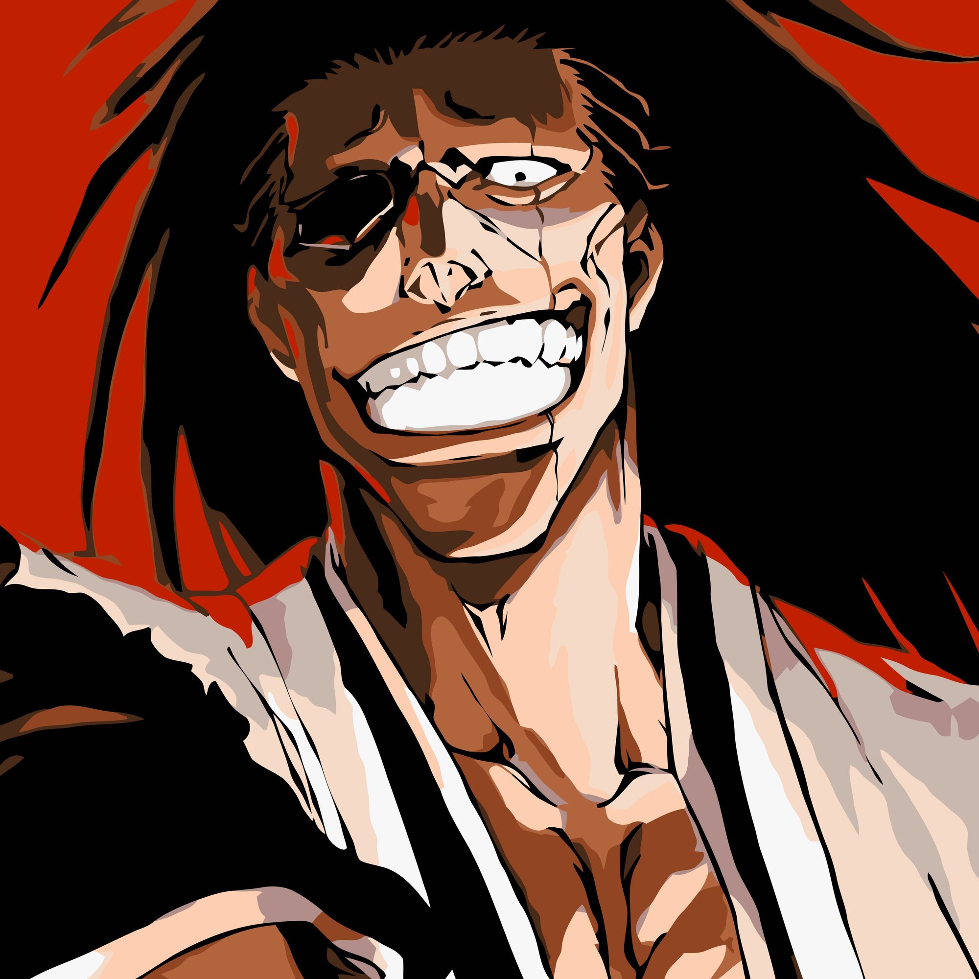 Детская картина по номерам E3073 "Аниме Блич - Кенпачи зараки" 30x30