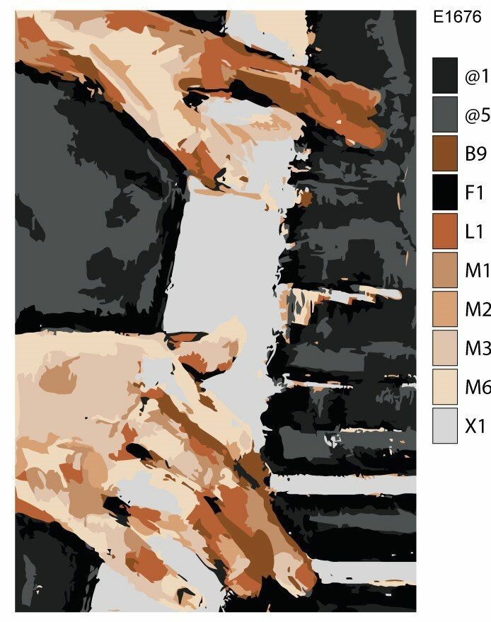 Детская картина по номерам E1676 "Игра на пианино, музыкальный инструмент" 20x30