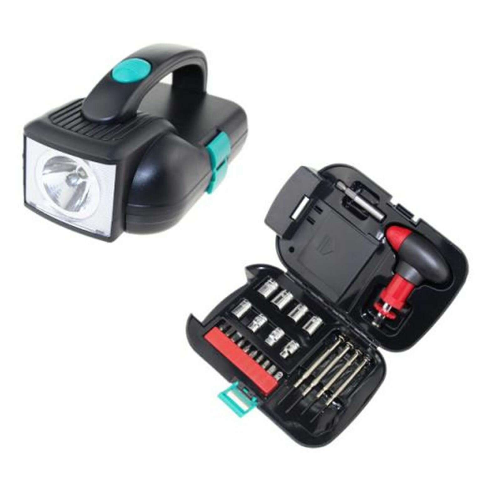 Набор инструментов 24 в 1 с фонариком, ключи, биты, отвертки для ремонта