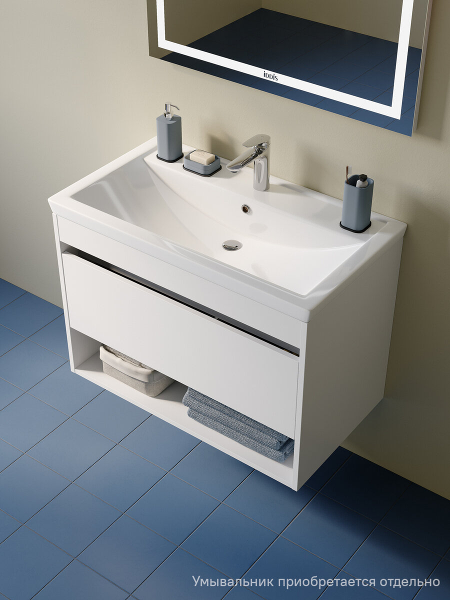 Тумба подвесная с нишей IDDIS Zodiac X ZDX80WNi95 80 см белый подходит умыв. 4078000i28