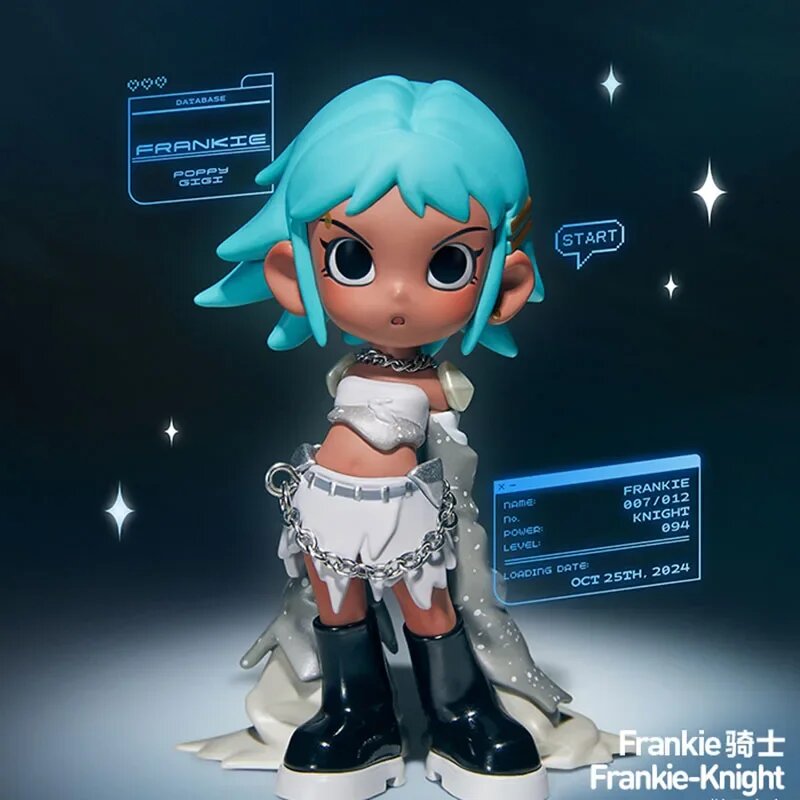 POPMART Lil Peach Riot Loading Series Blind Box Toys Kawaii Anime Action Figure Caixa Caja Surprise Mystery Box Dolls Girls Gift, Frankie Knight