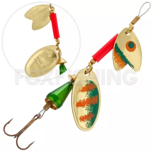 Блесна вращающиеся Mepps Tandem Trout №1 6,5 гр Gold/Green-Orange