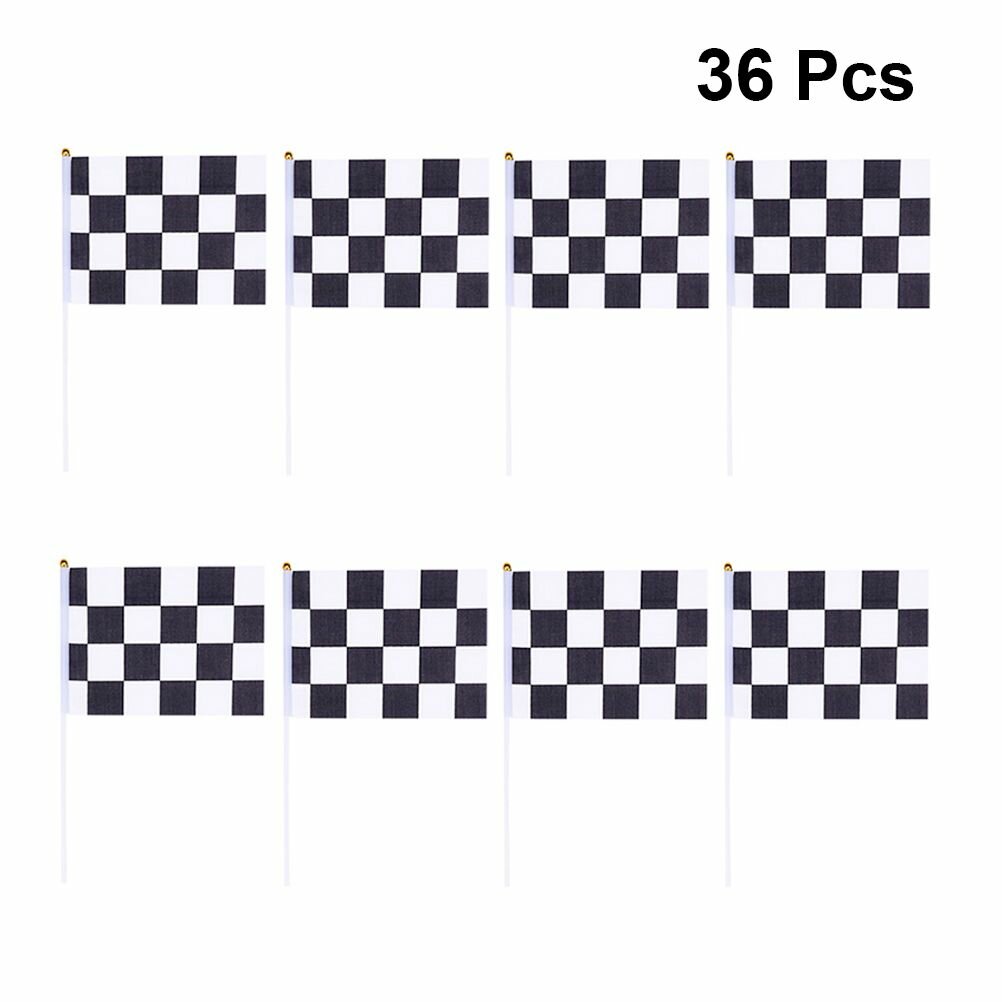 36 Штук Чёрно-Белый Гоночный Флаг Настольный Флаг Размер 3 Многоцветный