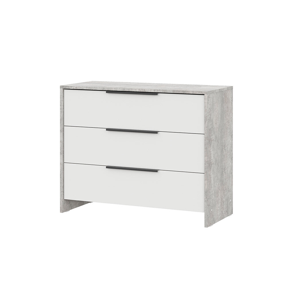 Комод "Светлый Бриз", Цемент светлый, Белый