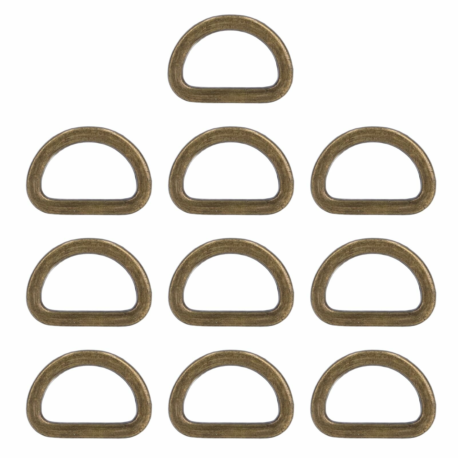 10 бронзовых D-образных колец для DIY
