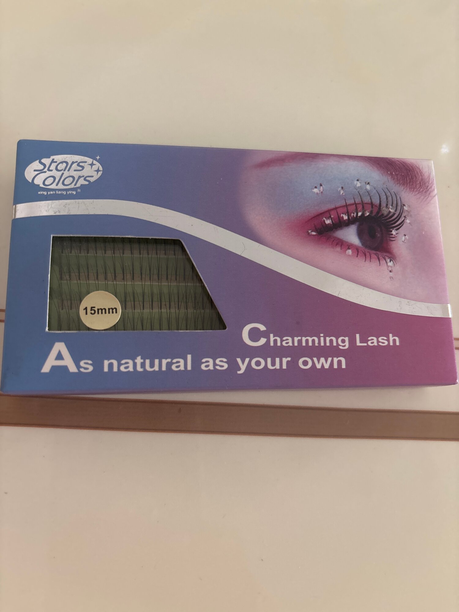 Пучки ресниц Stars Colors А036, 15мм, для наращивания, черный цвет