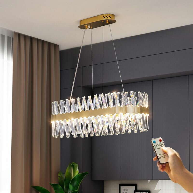 Постмодернистский свет из нержавеющей стали роскошная гостиная круглая/овальная хрустальная люстра -hj