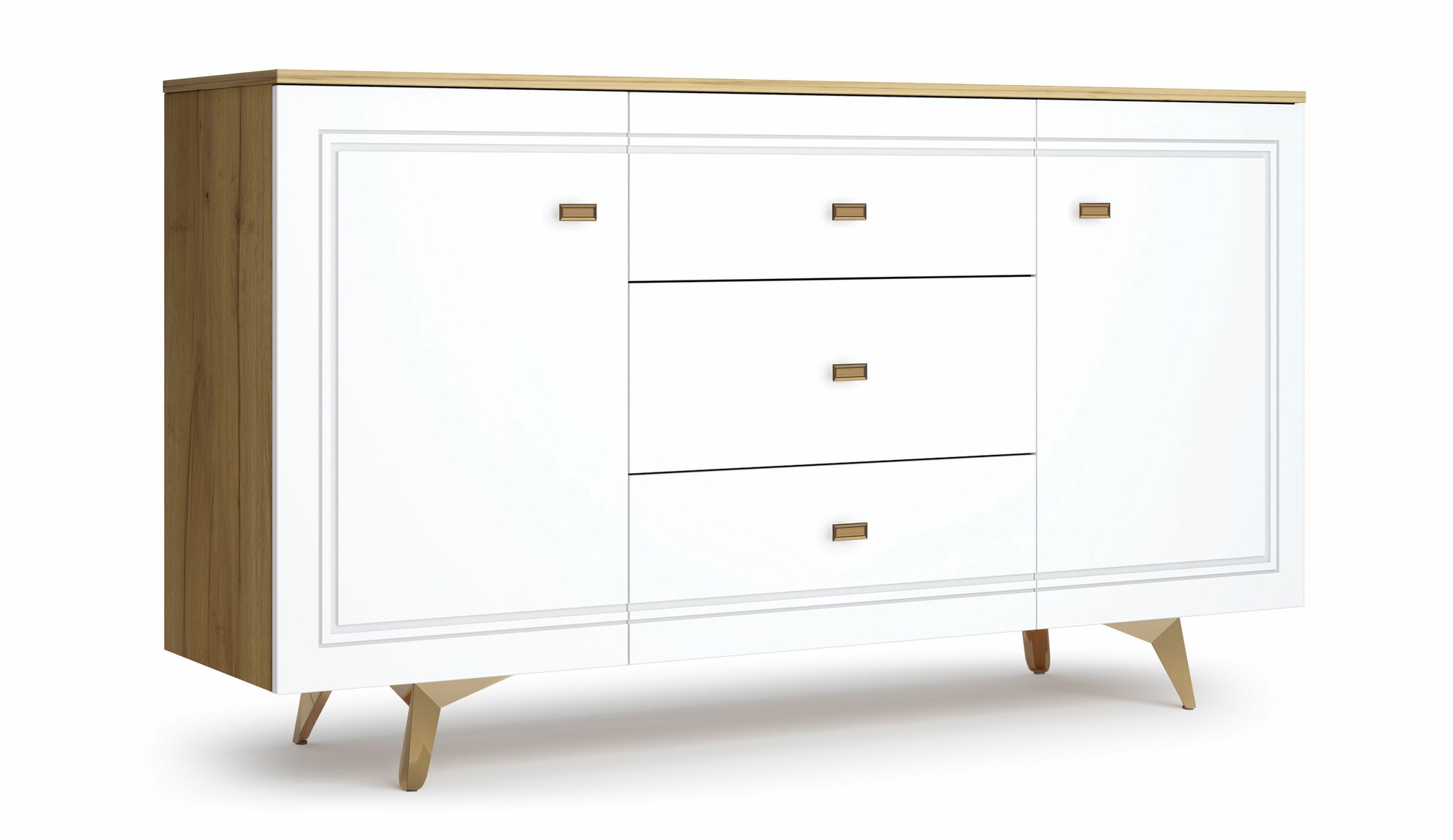 Комодино Кураж Вега Сапфир, ЛДСП, МДФ, 150x85x42 см, шариковые направляющие