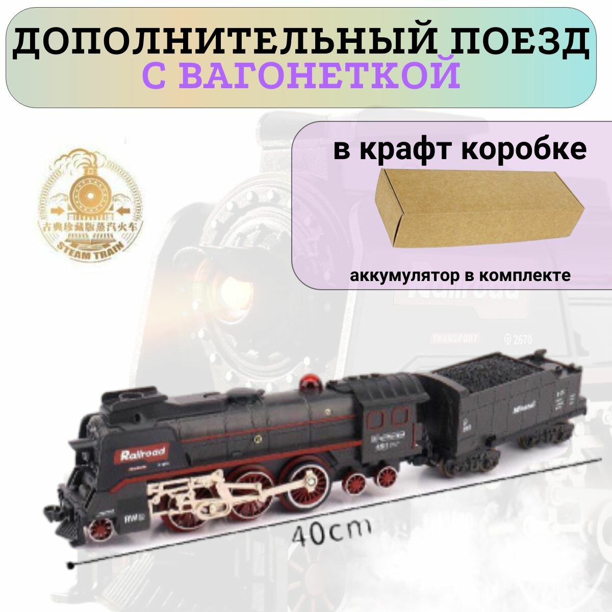 Паровоз с вагоном для угля